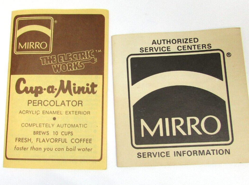 Vtg Mirro Cup-a-Minit Percolator M-0186-43 10 Almond 10 Cups in 10mins ...