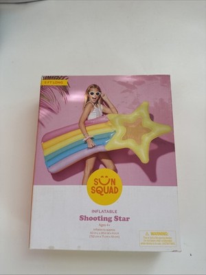 Sun Squad Inflatable Shooting Star Pool Float 5 Ft Inflatable Rainbow ...