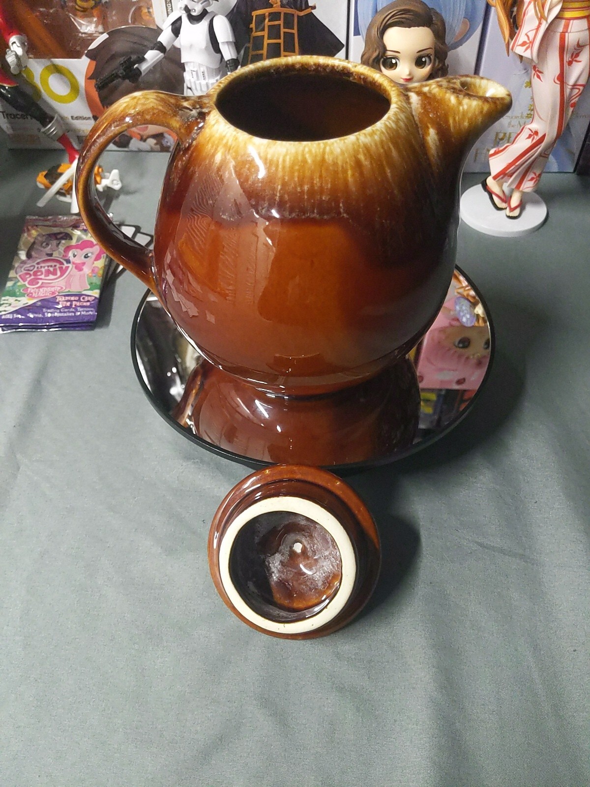 Vintage HULL Pottery Brown Drip TEA POT w/ LID Oven Proof USA 6 3/4 ...
