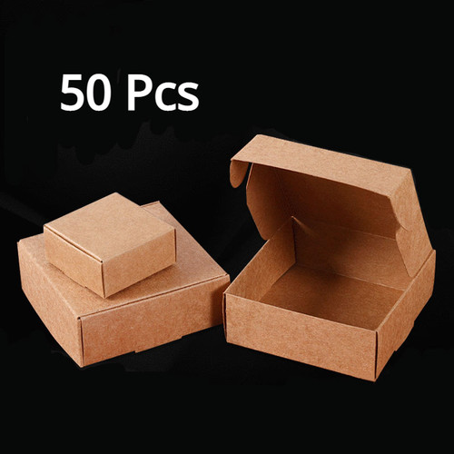 50pcs Kraft Gift Box Wedding Favor Candy Bags Party Supply DIY Works ...