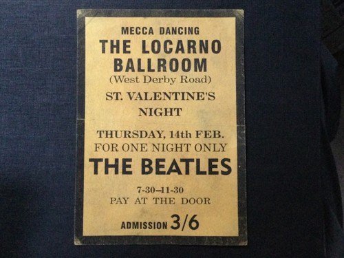 The Beatles Memorabilia , Hand Bill 1963 Locarno Liverpool . Size 8 1/2 ...