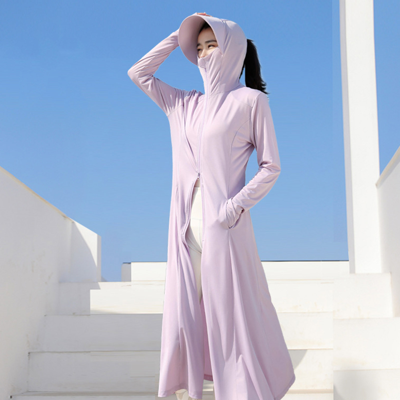 Summer Sunscreen Coat Solid Color Protective Quick Dry Sunscreen Jack ...