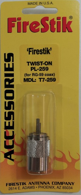 Firestik T7259 Twist on Pl259 Connector for Rg59 Coax for sale online | eBay