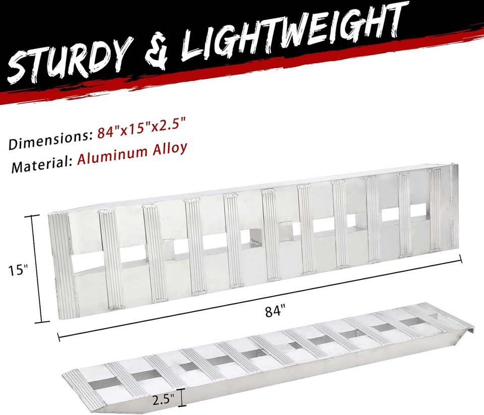 🔥6000lbs Capacity Aluminum Trailer Ramps Loading Ramps for ATV Truck ...