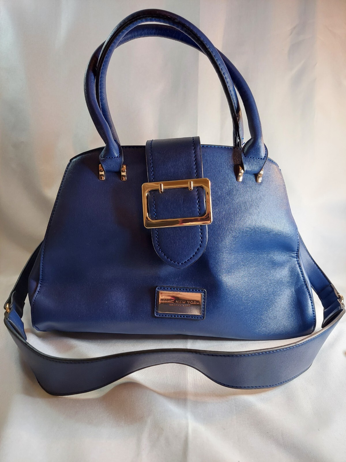 Marc New York Andrew Marc blue purse with gold buckle | eBay