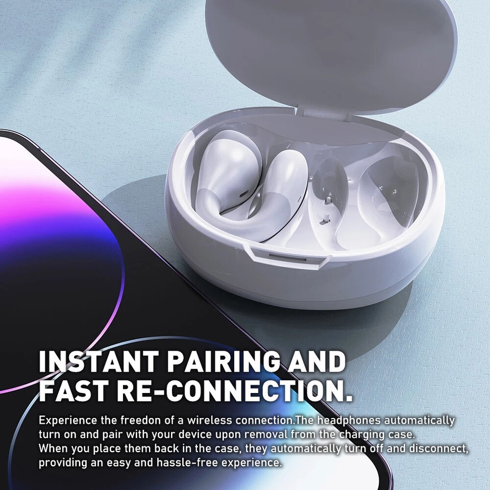 DUDAO Earbuds Ear Clip Bone Conduction Headphones Sport Bluetooth 5.3 ...