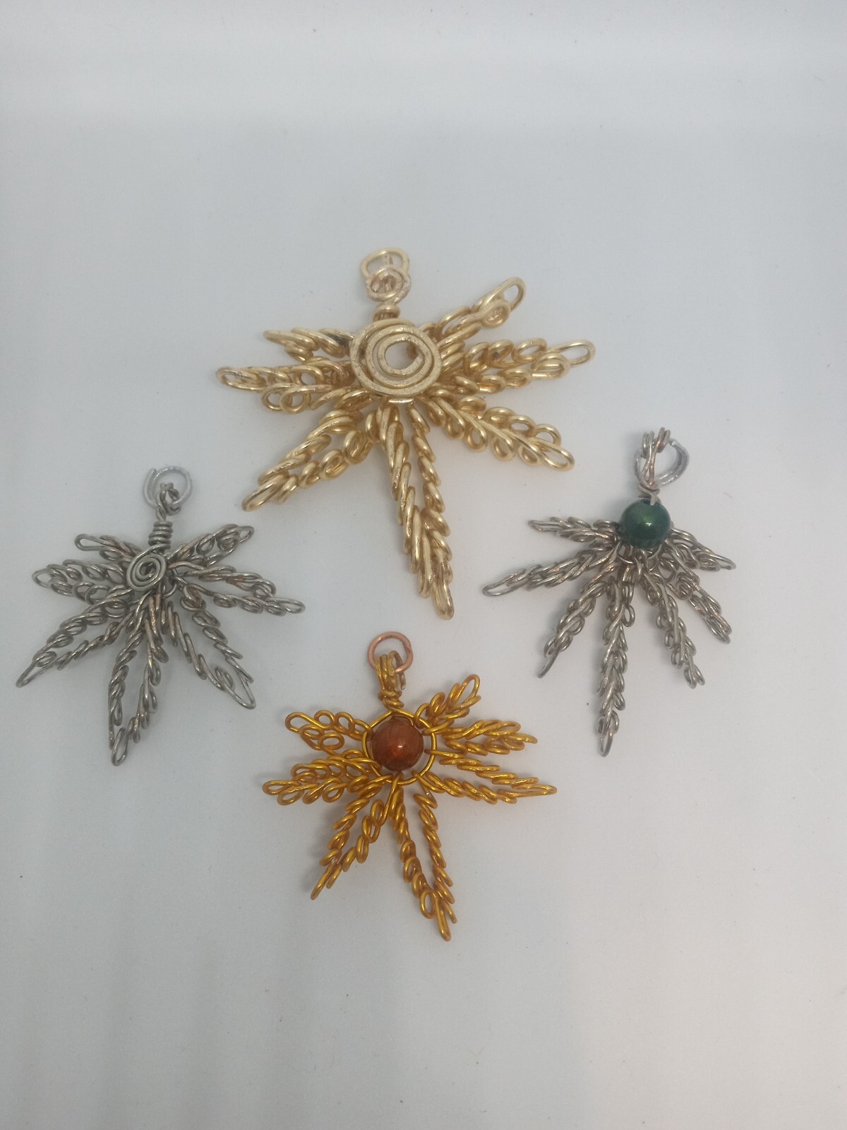 Set of 4 wire wrapped Marijuana leaf pendant | eBay