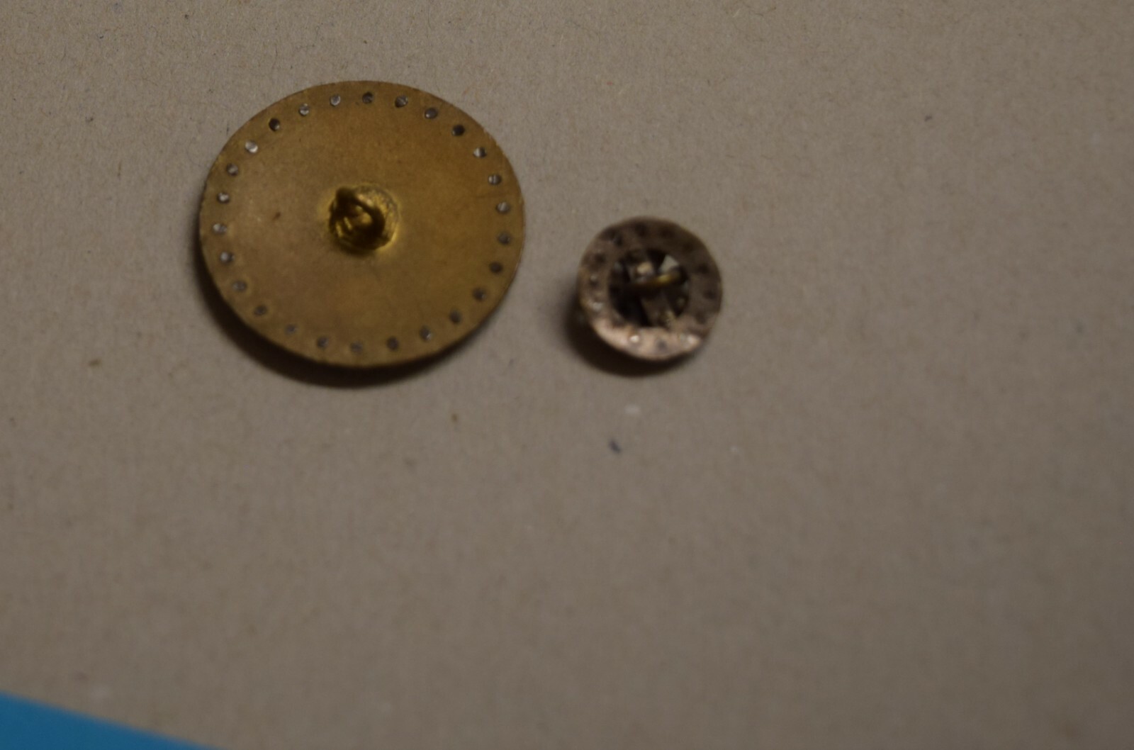 2 Vintage hand painted metal buttons sewing smocking fabric heirloom ...