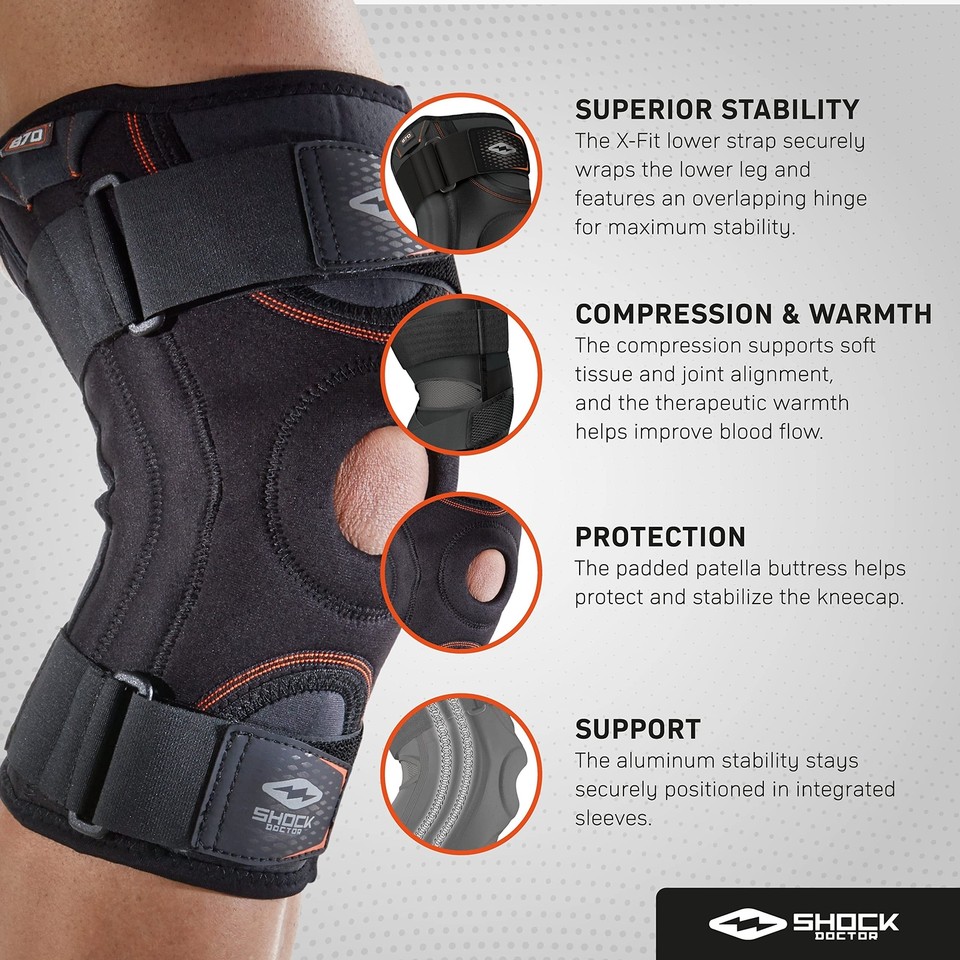 Shock Doctor 870 Knee Brace, Knee Support for Stability, Minor Patella ...