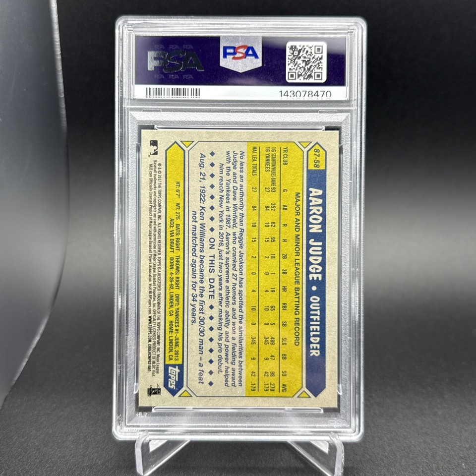 2017 Topps 1987 Topps #87-58 Aaron Judge 1987 Topps (RC) PSA 9 | eBay