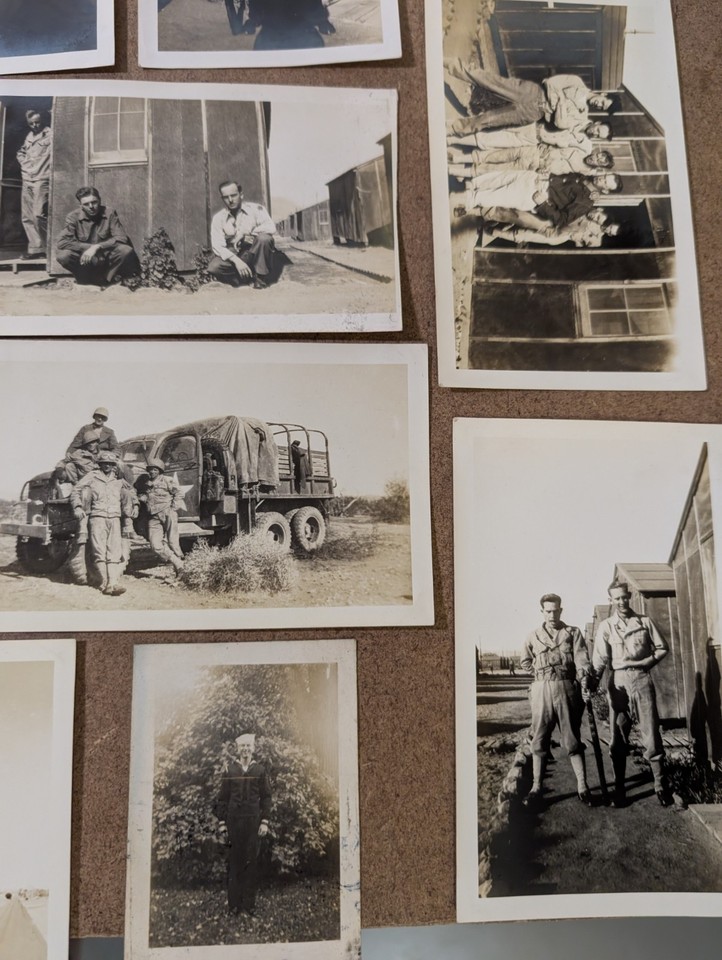 Vintage WW2 Era BW Photo Snapshot Lot 40+ Uniform Soldiers USO Show ...