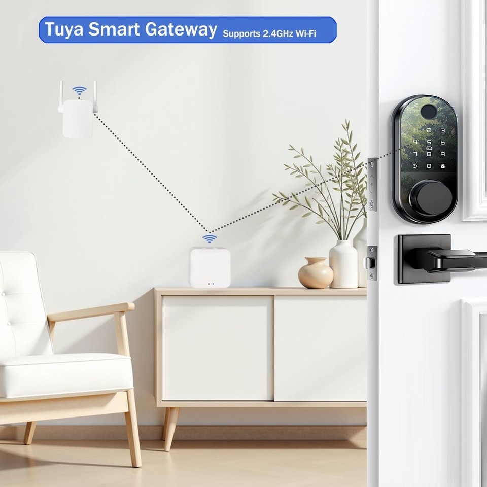 Tuya Smart Door Lock WiFi Gateway, Paired with Smart Door Lock to ...