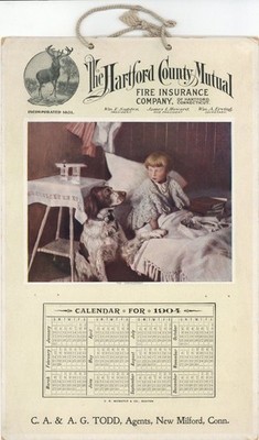 Hartford County Mutual Fire Insurance Company Calendar dated 1904 ...