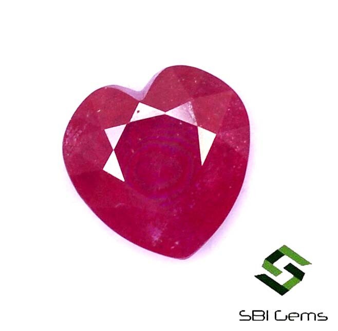 11x11 mm Natural Ruby Heart Shape Cut 5.65 CTS Faceted Loose Gemstone ...