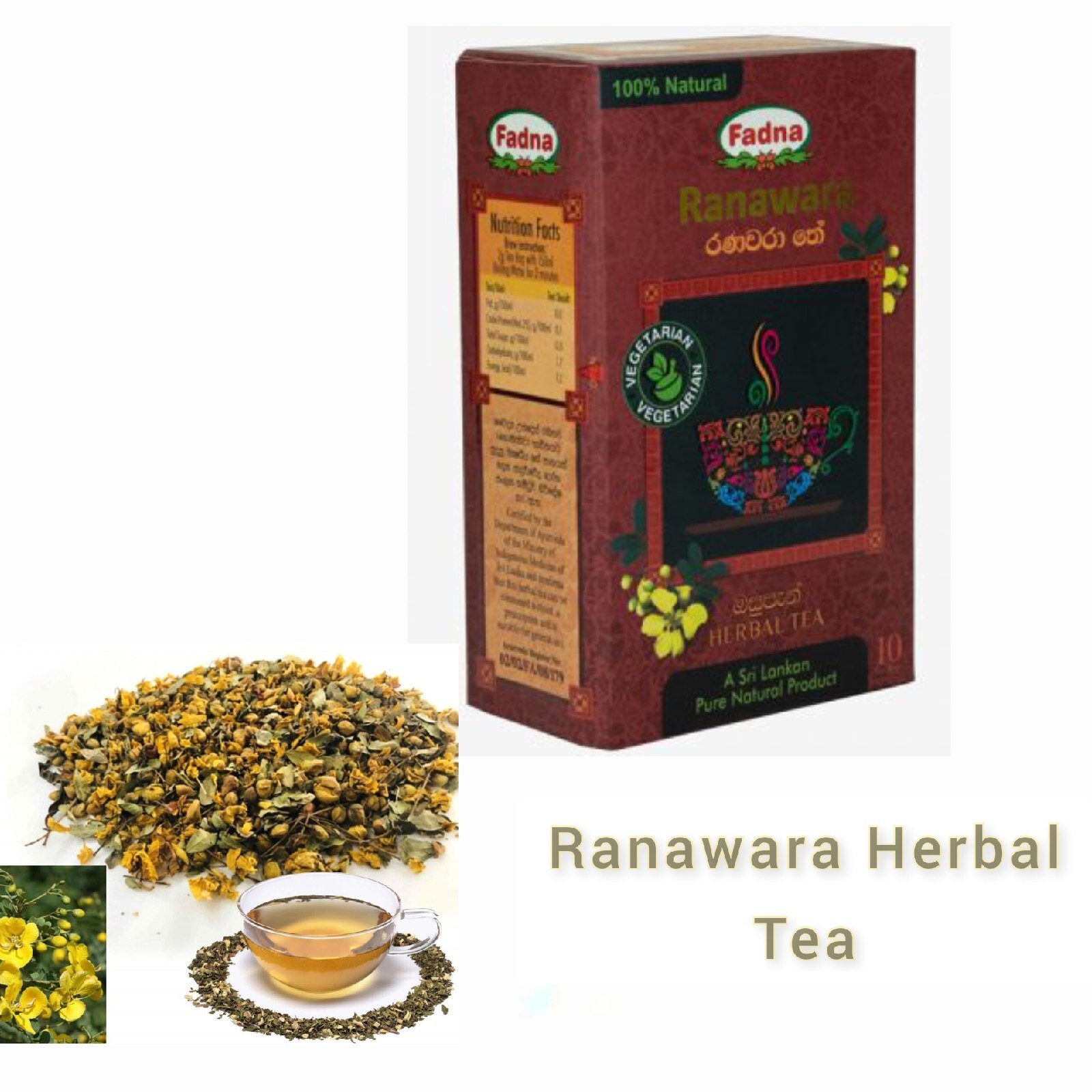 Ranawara Natural Tea 100% Ceylon Ayurvedic Herbal Tea 10bgs | eBay