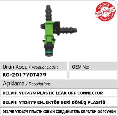 Delphi YDT479 Injector Leak Off Connector 2 Ways (Ford 9M5Q9K022BB) | eBay