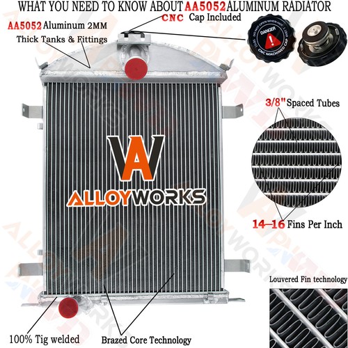 3 Row Radiator For 1928 1929 Ford Model A Heavy Duty 3.3L 3278CC 200Cu ...