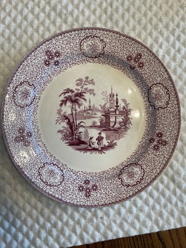 Antique Singane(ese) SP, J(ohn) Wedgwood Purple Transfer Dinner Plate ...