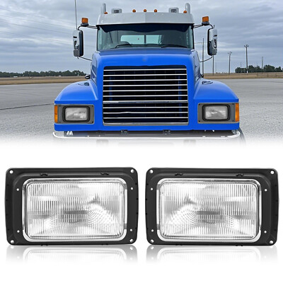 For Mack CH613 SFA Hood Trucks 1990-2017 Left Right Side Headlights W ...