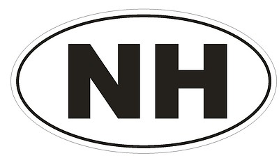 NH New Hampshire EURO OVAL Bumper Sticker or Helmet Sticker D475 Laptop ...