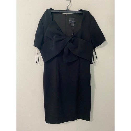 New Shani Collection Bow Detail Crepe Gown in Black Size 4 | eBay