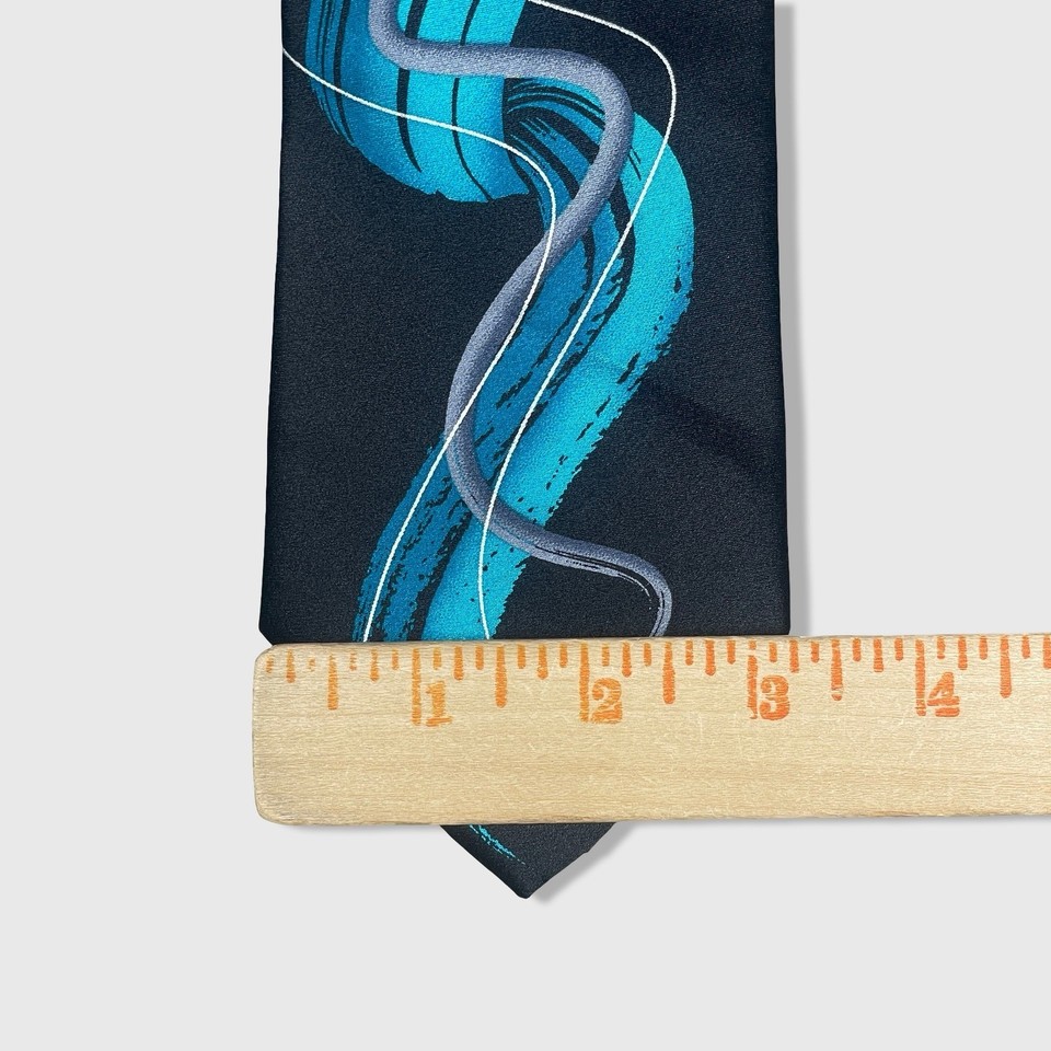 Jerry Garcia Liquid Torso Collection Mens 100 Silk Black Blue Abstract ...