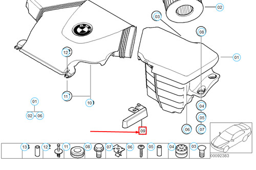 NEW BMW 3 E46 SUCTION SILENCER HOSE CLAMP 13717502564 7502564 ORIGINAL ...