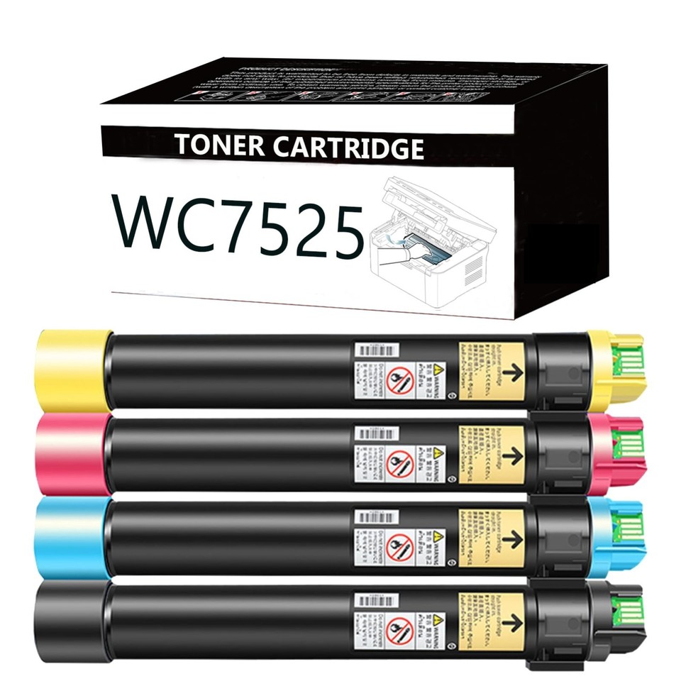 4 Pack For Xerox WorkCentre Toner Set CMYK 7525 7530 7535 7545 7556 ...