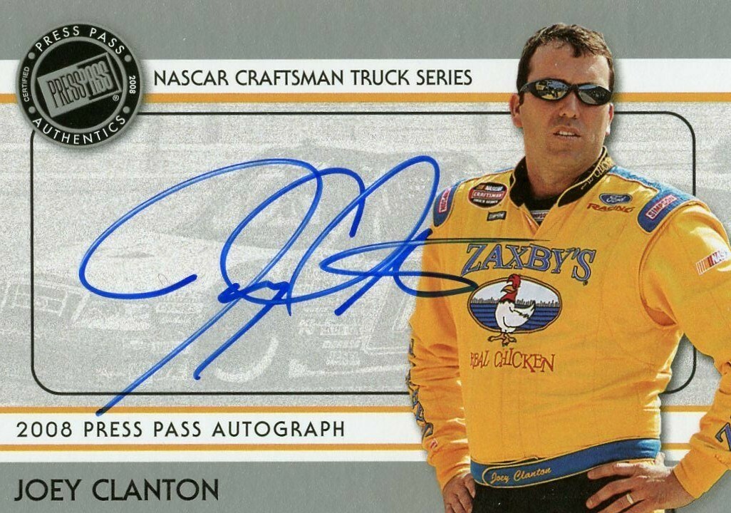 RARE 2008 JOEY CLANTON ZAXBYS NASCAR CRAFTSMAN TRUCK PRESS PASS ...
