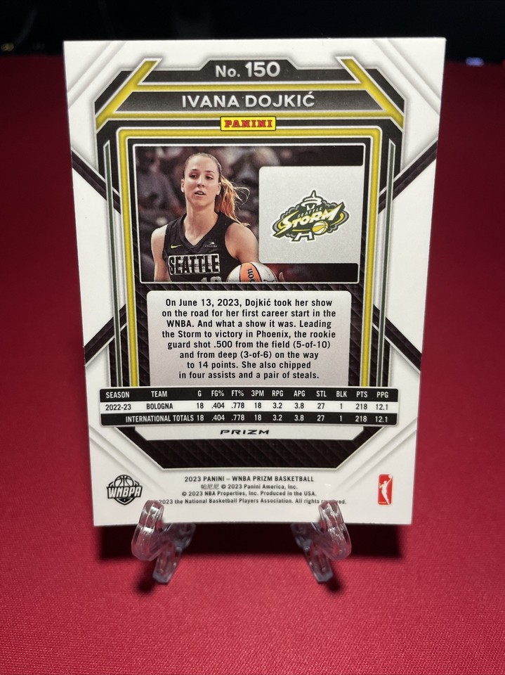 2023 Panini Prizm WNBA IVANA DOJKIC RC ROOKIE #150 SILVER PRIZM STORM ...