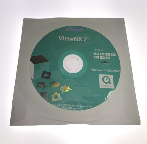 Genuine Nikon ViewNX 2 DW16 Software (Windows/Macintosh CD-ROM) | eBay