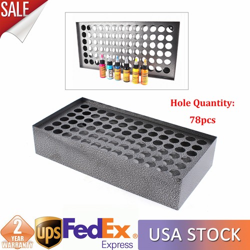 78-Holes Tattoo Ink Rack Wall Mounted Ink Bottle Display Holder Stand ...