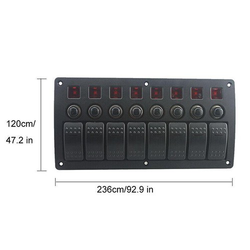 8 Gang Rocker Switch Panel Car Marine Boat Houseboat Circuit Led ...