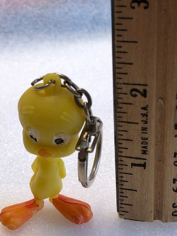 Vintage Tweety Pie Bird Key Chain Looney Tunes Warner Bro Yellow Orange ...