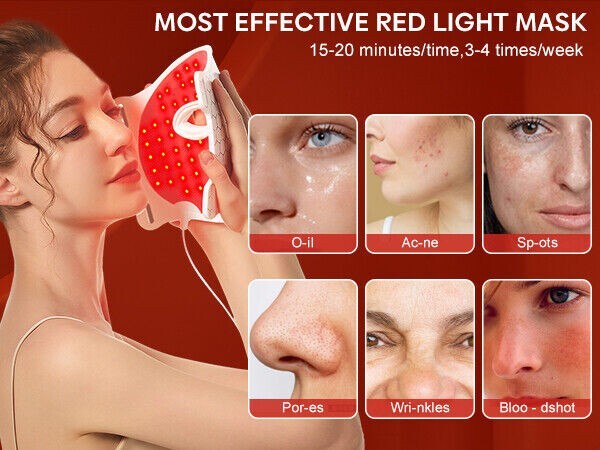 7 Color LED Light Photon Face Mask Rejuvenation Skin Facial Therapy ...