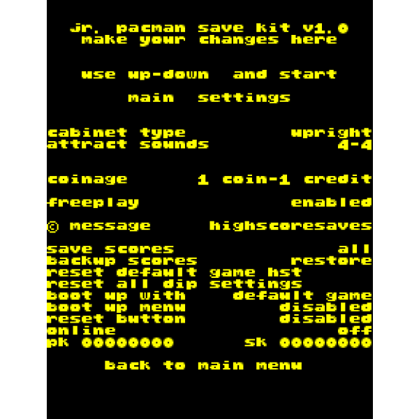 Jr Pacman High Score Save and Free Play Kit - Arcade | eBay