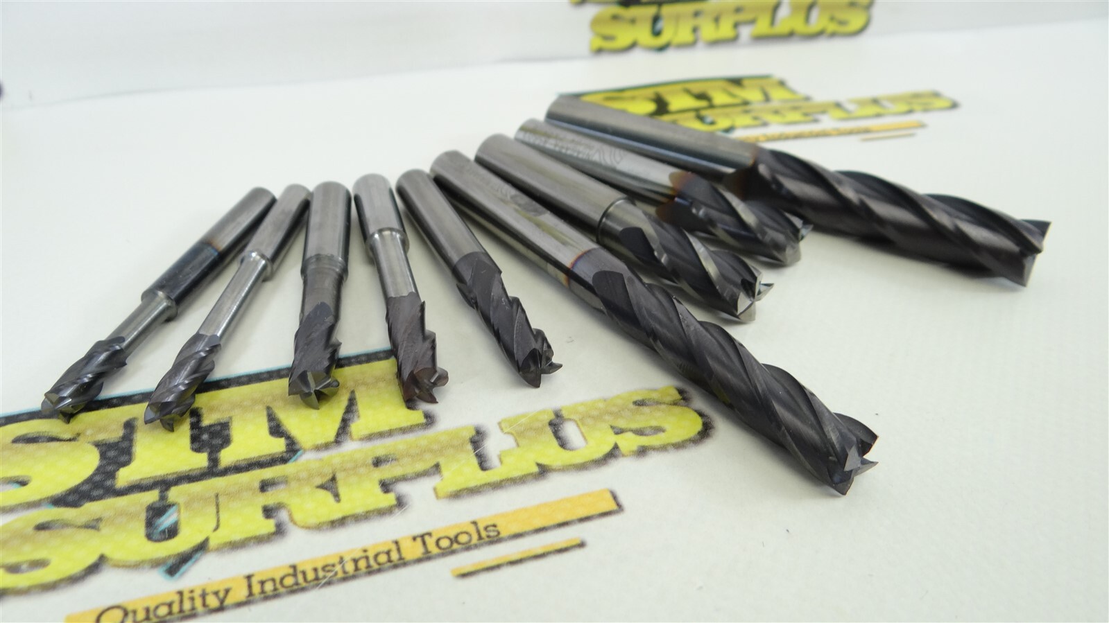 LOT OF 10 NIAGARA SOLID CARBIDE 4 FLUTE END MILLS 7/32" TO 1/2" | eBay