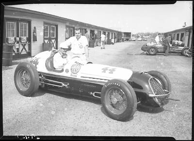 Mel Hansen and Pete Clark pose with the #44 Bowes Seal Fast Spe 1949 ...
