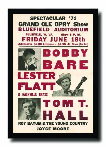 Lester Flatt at the Bluefield Aud. Mini 13" X 19" Concert Poster only ...