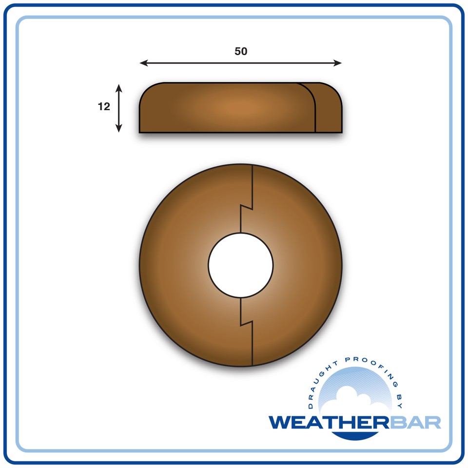 Solid Wood Radiator Pipe Cover Pipe Rose. For 15-18mm Pipes, 10 Colour ...