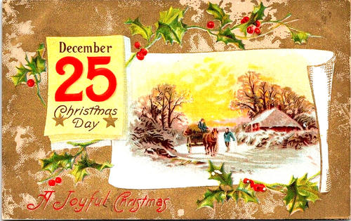 Postcard Christmas Day December 25 A Joyful Christmas Posted 1910 | eBay
