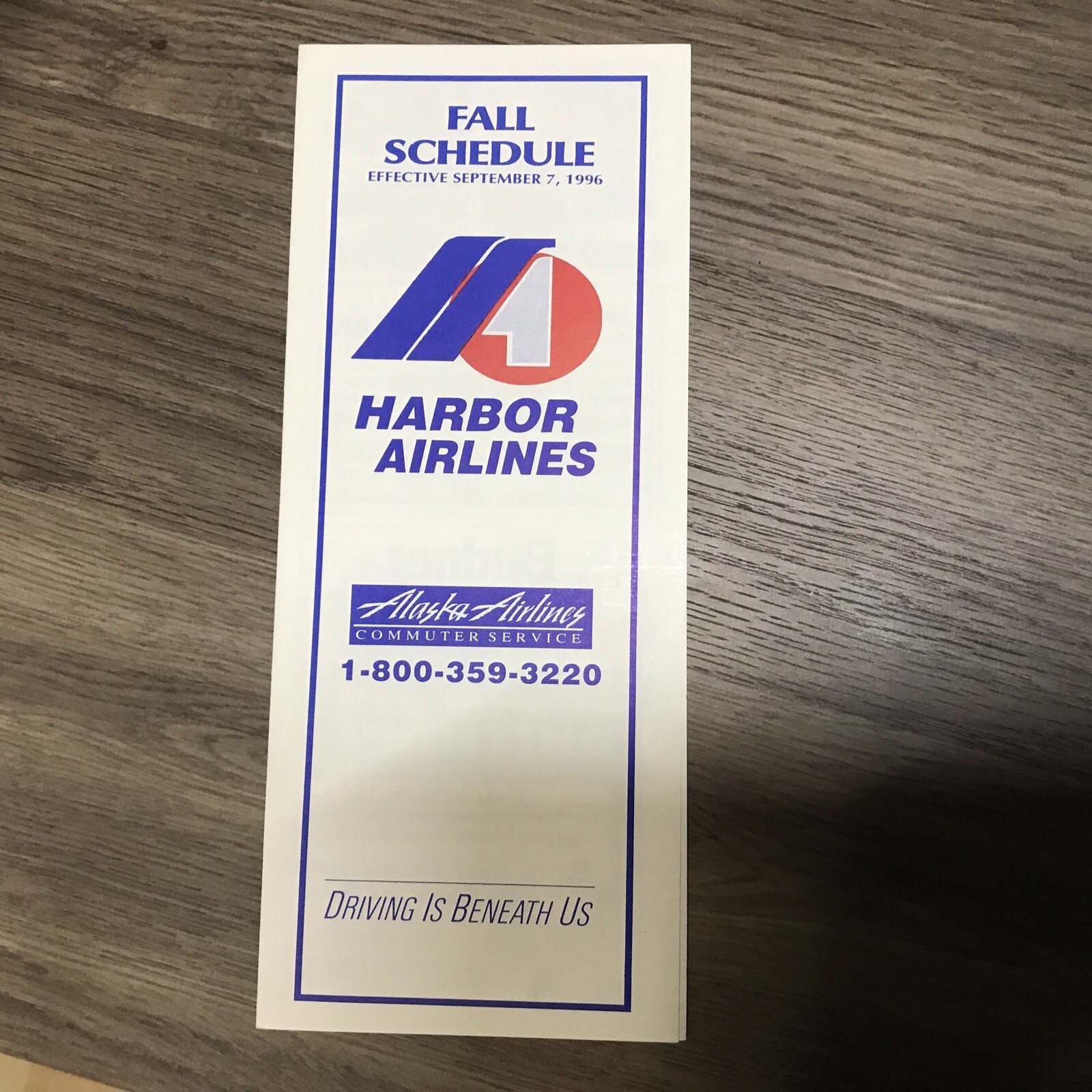 Harbor Airlines Flight Schedule Sept 7, 1996 | eBay