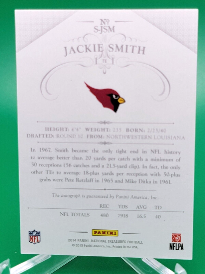 JACKIE SMITH 2014 Panini National Treasures Auto Autograph 9/10 RARE ...