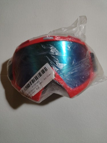 Motocross Goggles Red Frame, Multi Colored Safety Lens | eBay