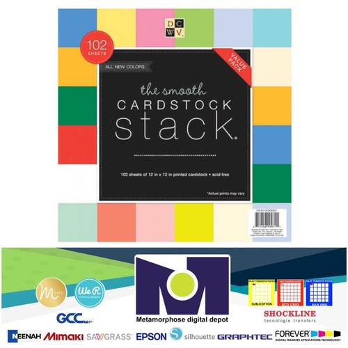 DCWV SinGle Sided STACK CARDSTOCK 12”x12” (102 SHEETS) CS-010-00001 ...