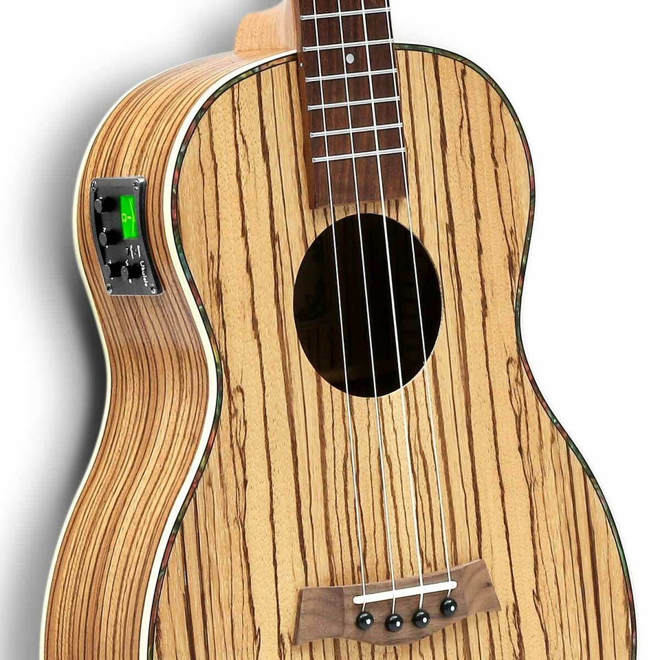 30'' Baritone Ukulele Zebrawood Acoustic Electric Uke Satin With Truss ...
