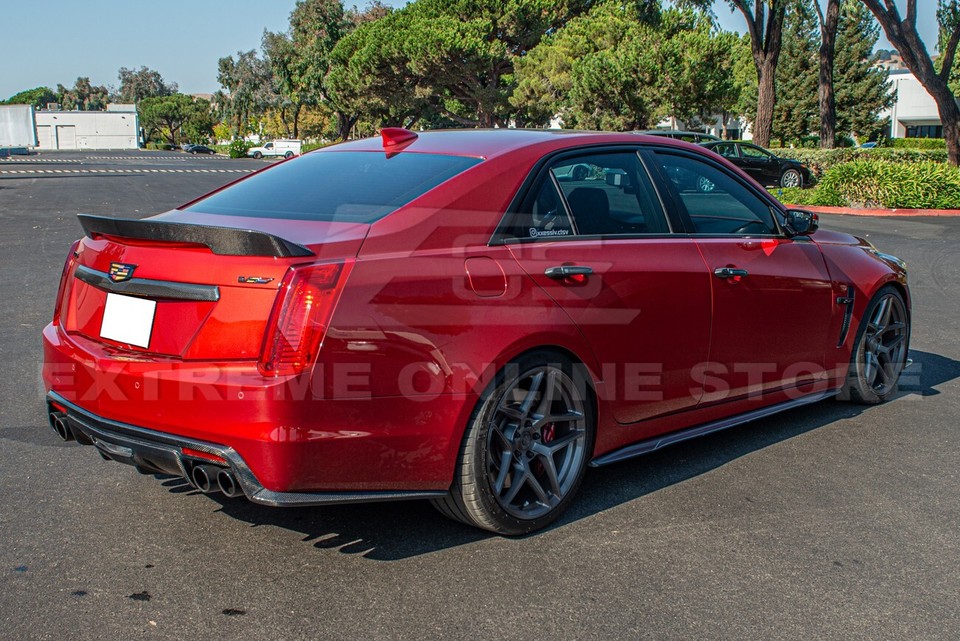 For 16-19 Cadillac CTS-V GM Factory CARBON FIBER Rear Valance Diffuser ...