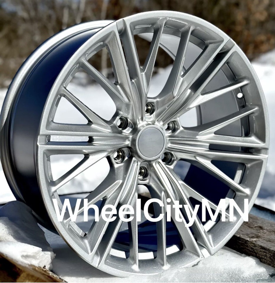 22” silver ZL1 Chevy Camaro OE replica wheels fits 2023 Silverado 1500 ...