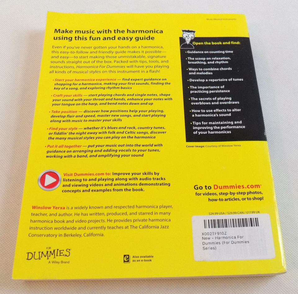 Harmonica for Dummies by Winslow Yerxa (2014, CD-ROM / Trade Paperback) 9781118880760 | eBay