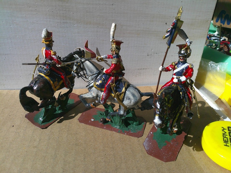 Stadden, Napoleonic French cavalry Dutch red Lancers lot of 3, painted ...